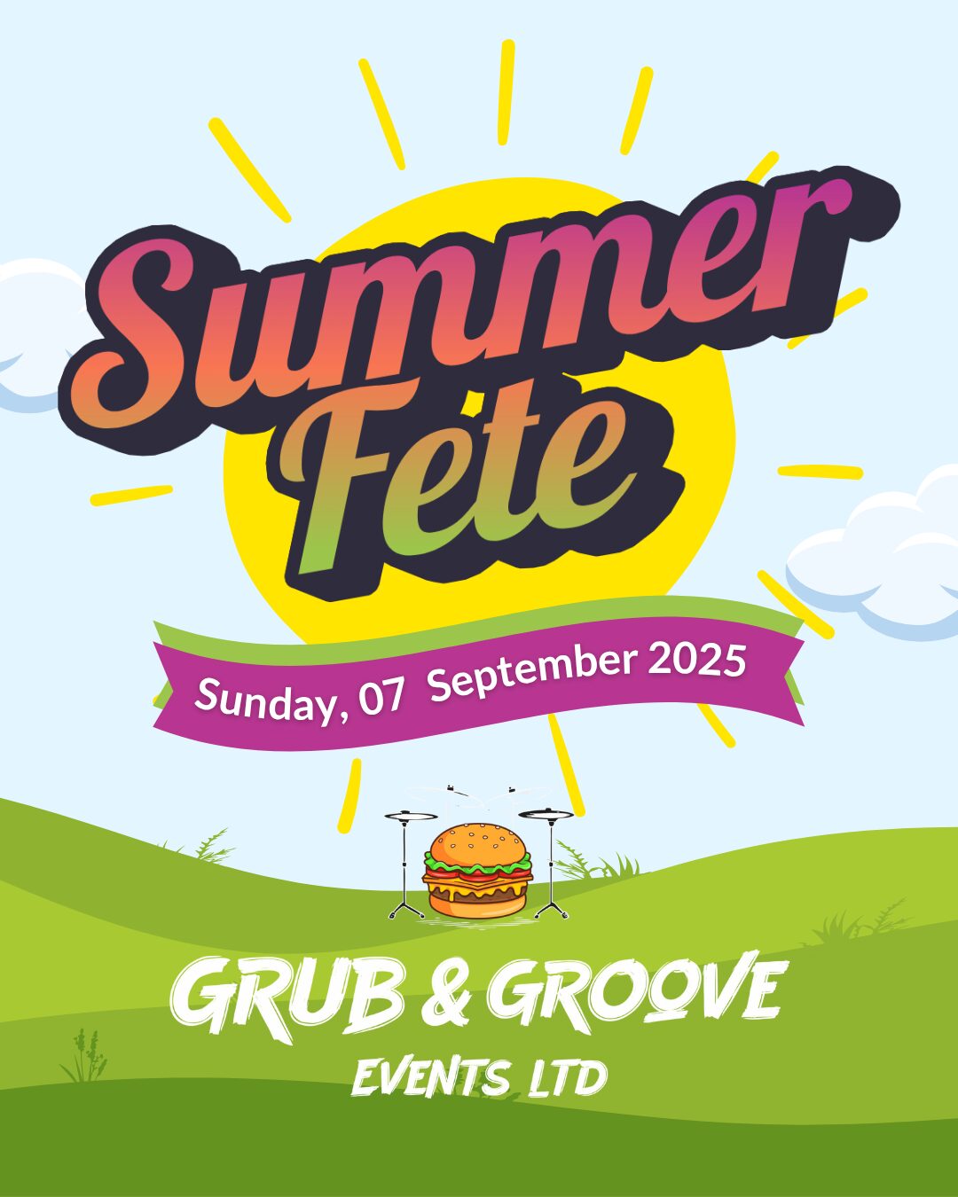 Grub and Groove Events - Summer Fete 2025 - Rowans Hospice